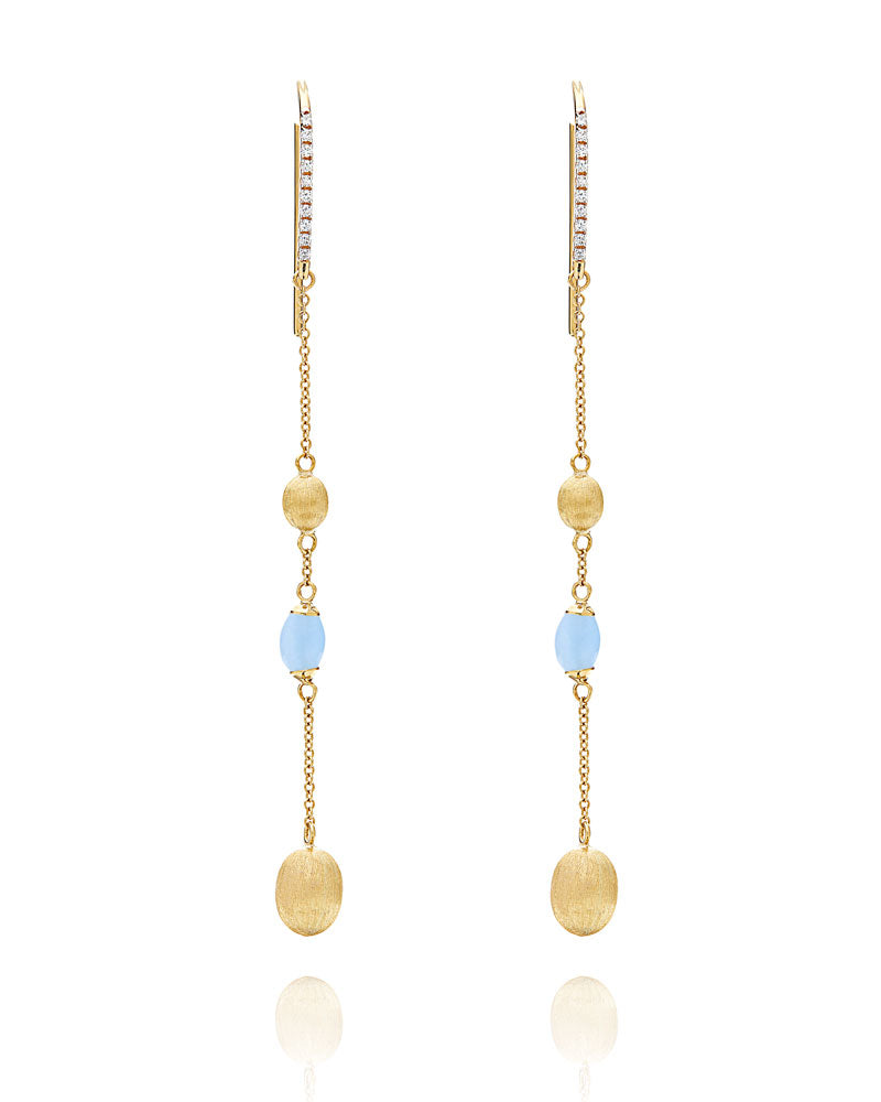 "azure" gold and aquamarine everyday drop earrings – Nanis Italian Jewels