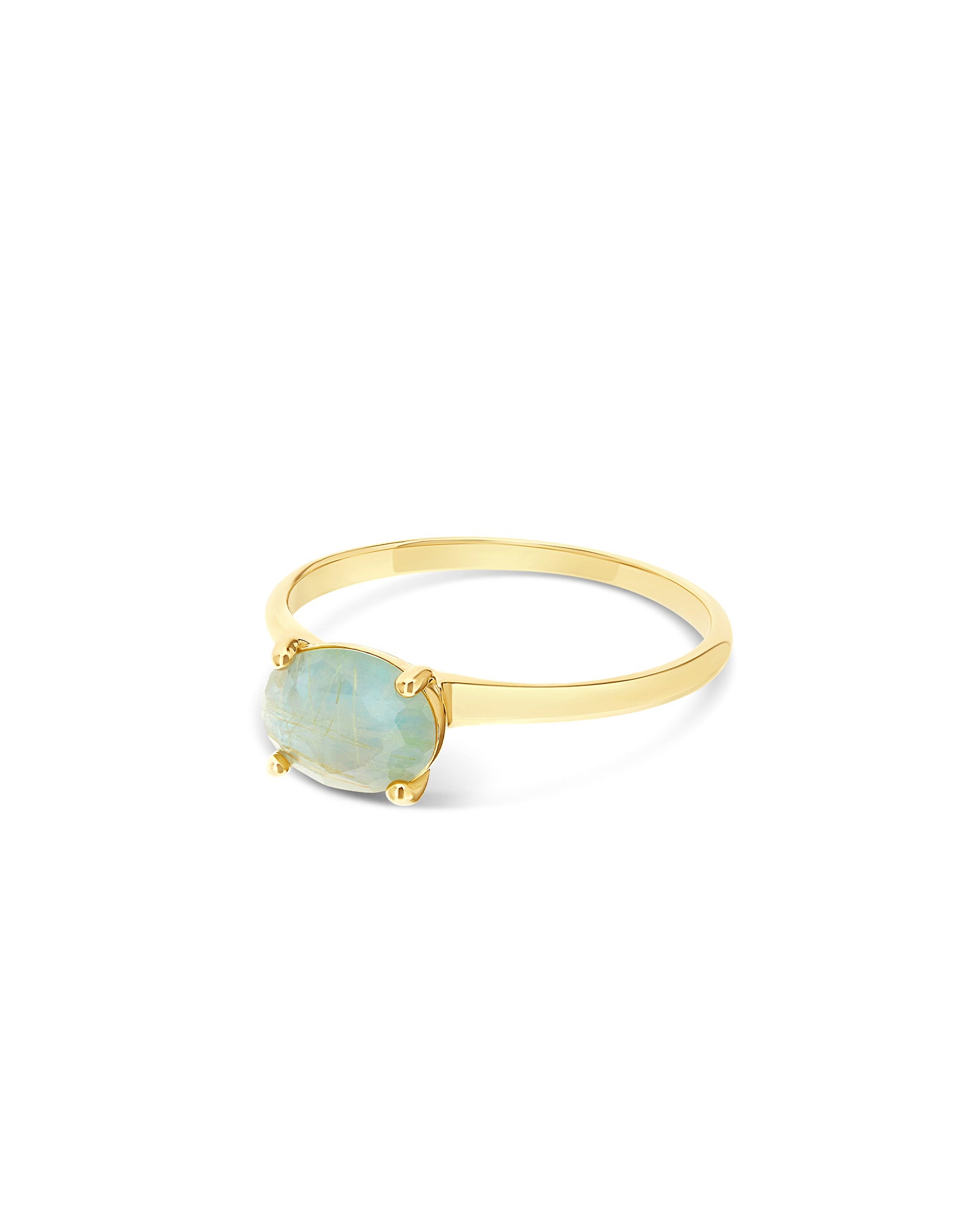 Ipanema Maré ring (small), in gold, rutilated quartz, mother-of-pearl ...
